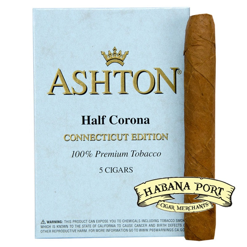Ashton Connecticut Half Corona 4.125x37 5ct Pack – Habana Port Cigar ...